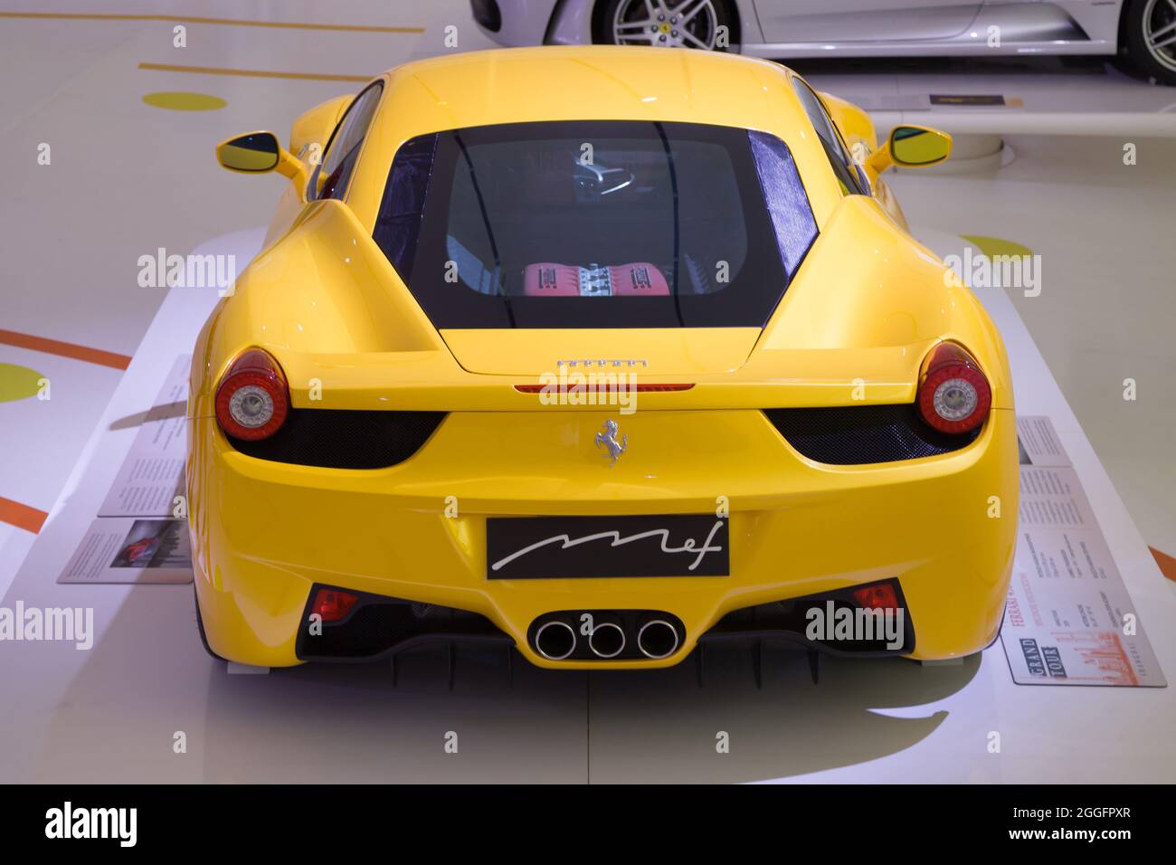Modena, Italy - August 14, 2021: Rear view of a Ferrari 458 Italia ...