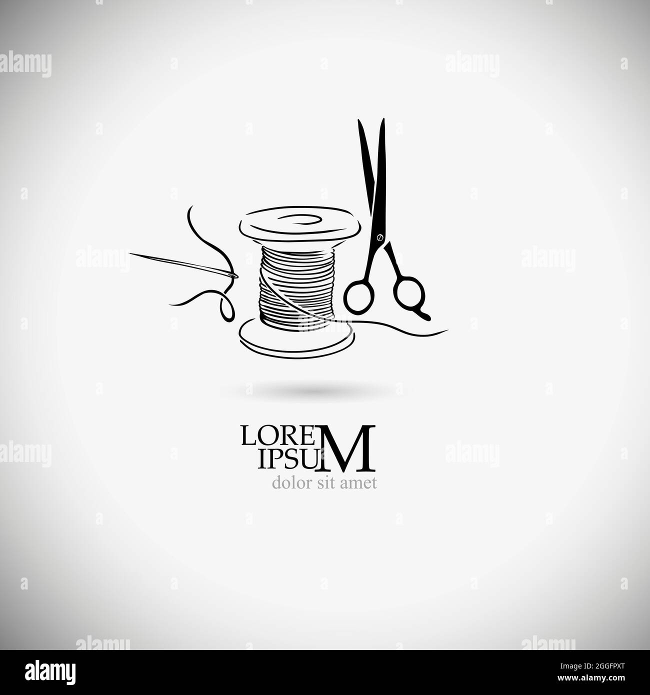 Spool of thread abstract. Tailor workshop. Vector illustration Stock ...