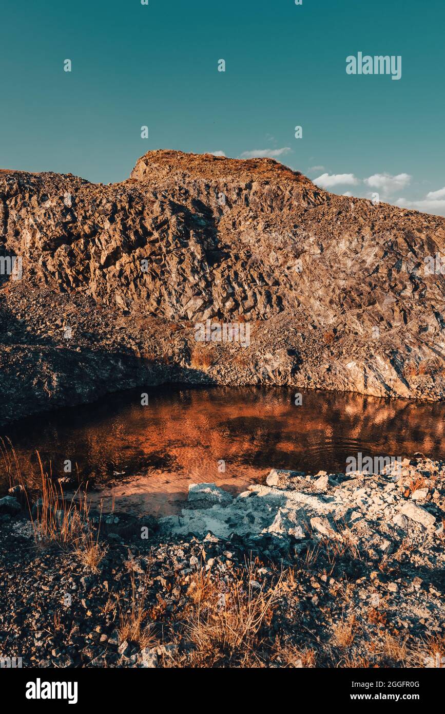 Barren rocky Zlatibor mountain landscape with sky in background Stock ...
