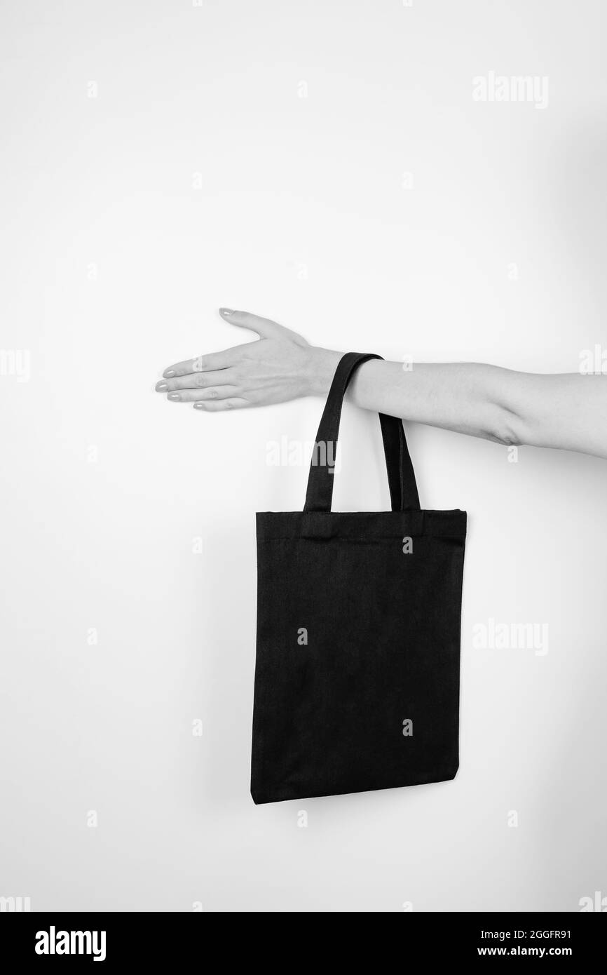 Tote reusable grocery bag Black and White Stock Photos & Images - Alamy