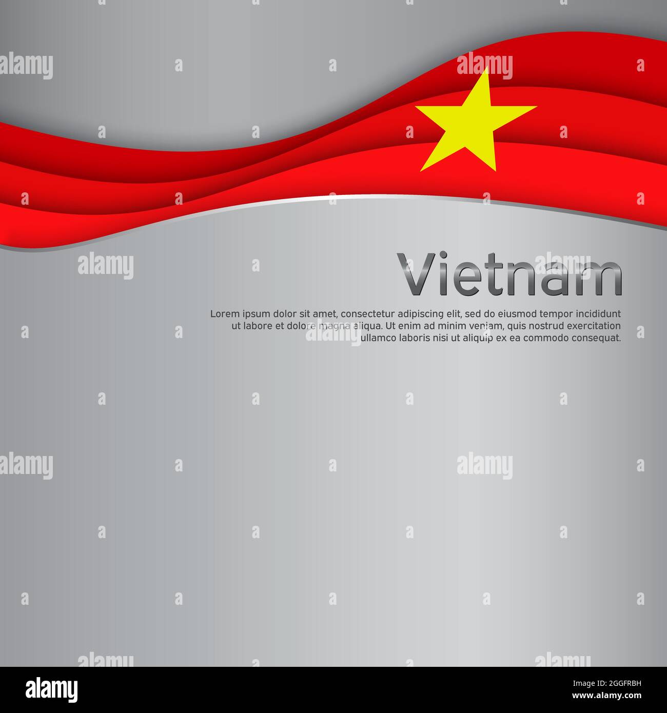 Abstract waving vietnam flag. Creative metal background for design of ...