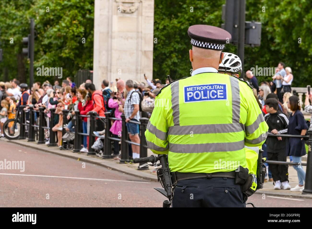 London, England - August 2021: Rear view of a Metropolitan Police ...