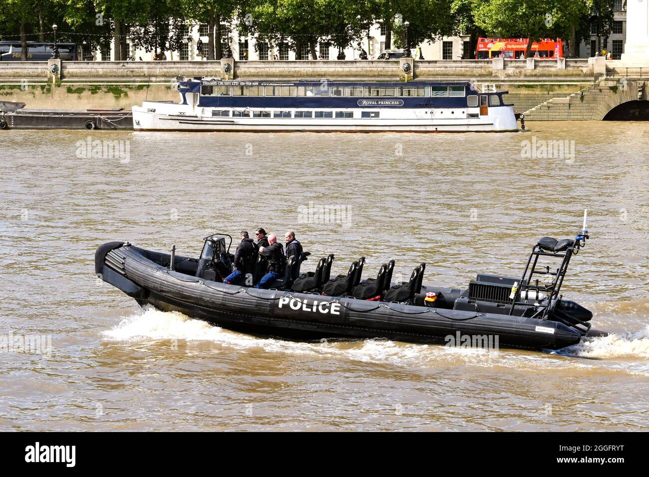 London, England - August 2021: Metropolitan Police fast rigid ...