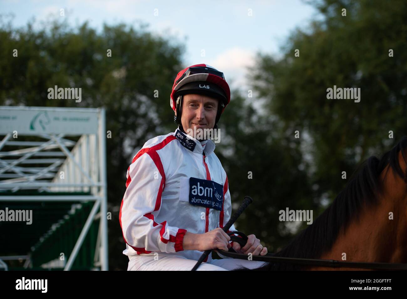 Windsor, Berkshire, UK. 28th August, 2021. Jockey Martin Dwyer on horse ...