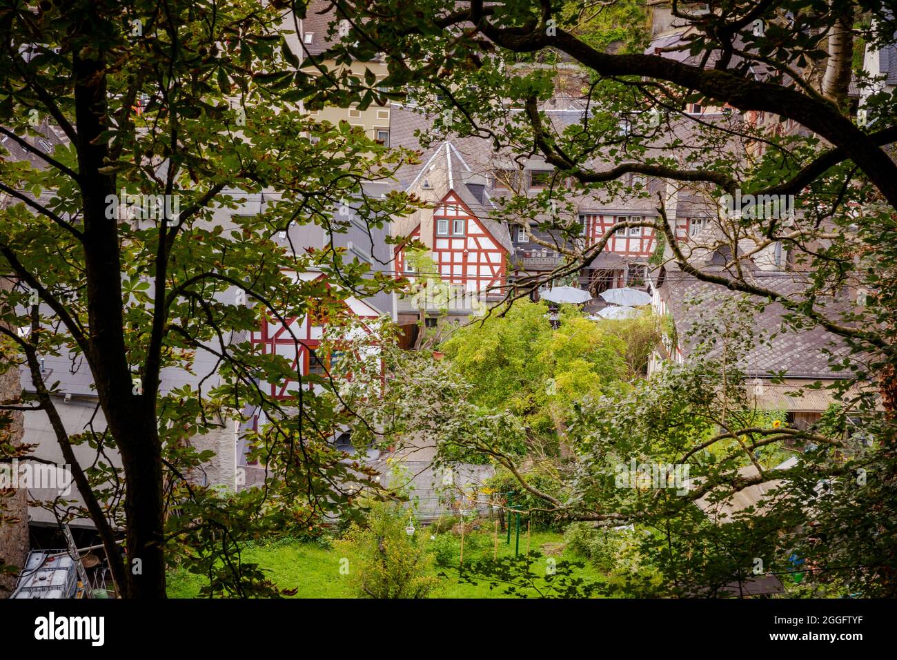 Braubach, Germany August 2021: detailed view of the city of Braubach ...