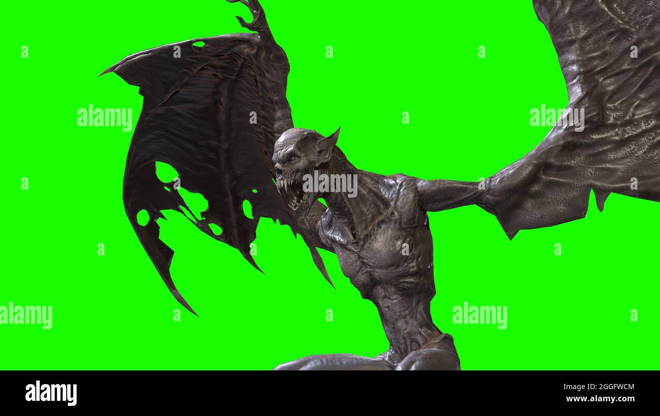 Mythical Vampire monster on chromakey background 3d render Stock Photo ...