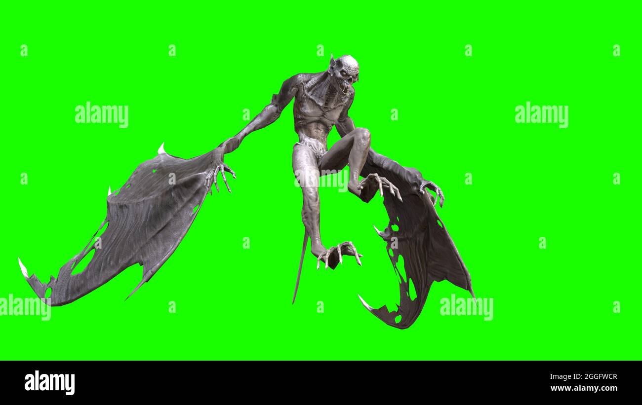 Mythical Vampire monster on chromakey background 3d render Stock Photo ...