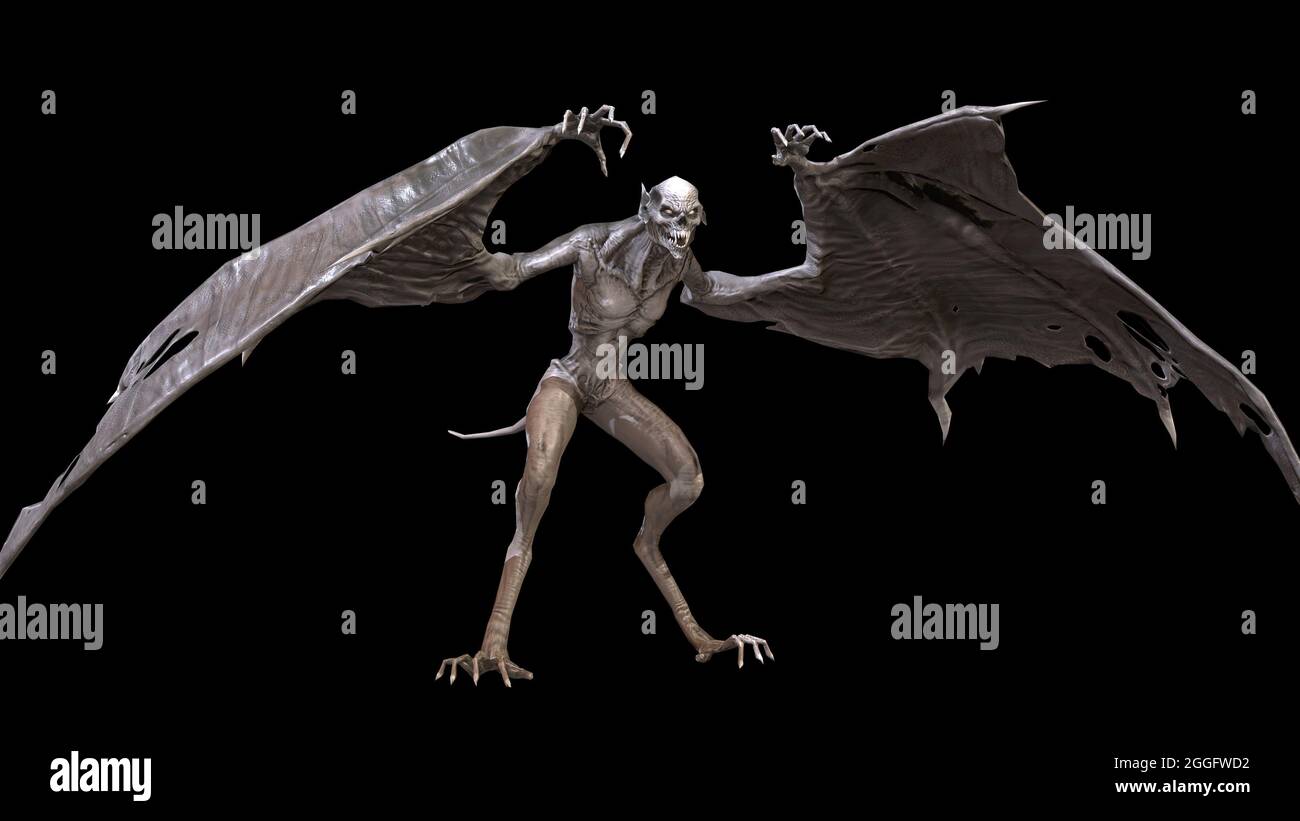 Mythical Vampire monster on chromakey background 3d render Stock Photo ...