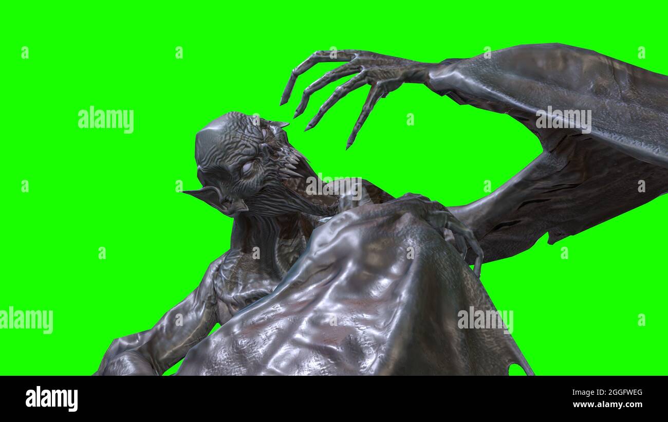 Mythical Vampire monster on chromakey background 3d render Stock Photo ...