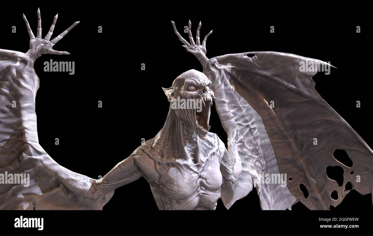 Mythical Vampire monster on chromakey background 3d render Stock Photo ...