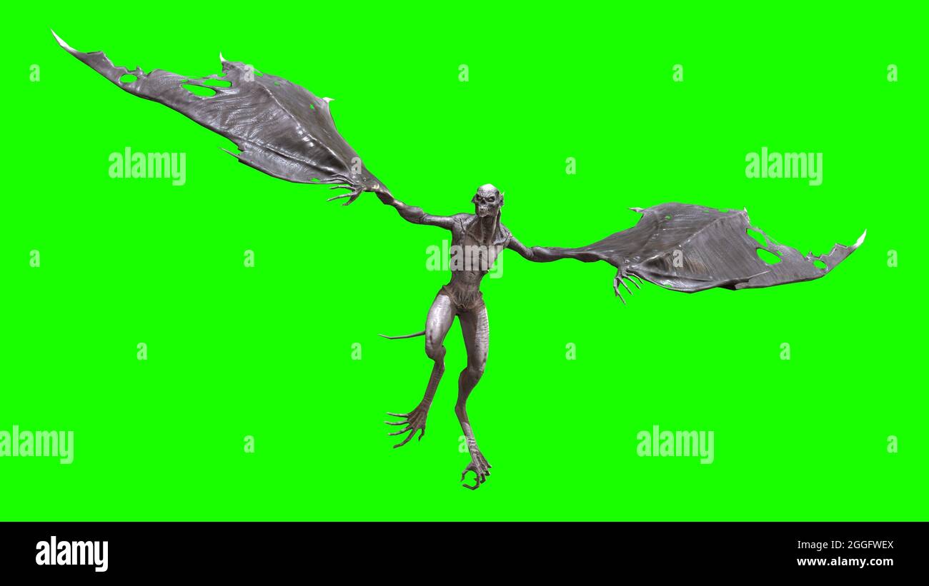 Mythical Vampire monster on chromakey background 3d render Stock Photo ...