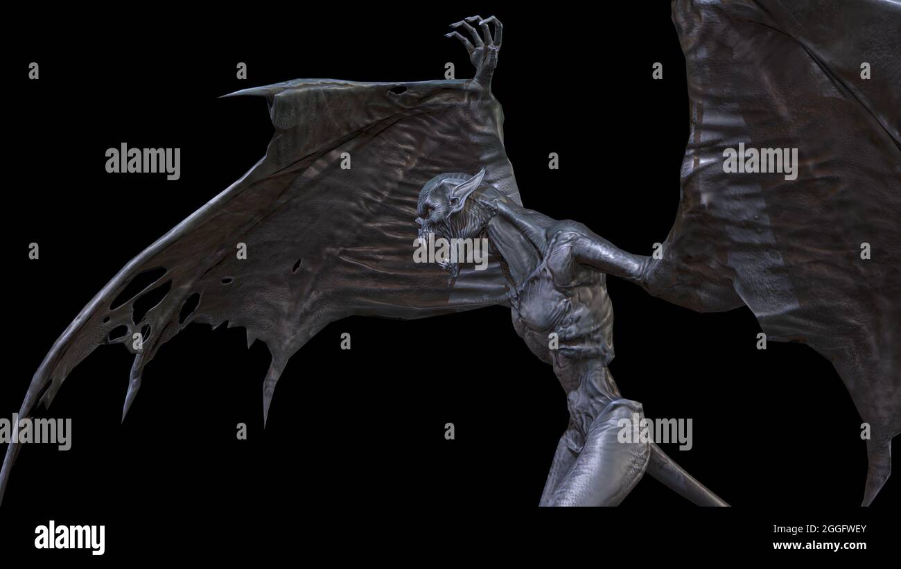 Mythical Vampire monster on chromakey background 3d render Stock Photo ...