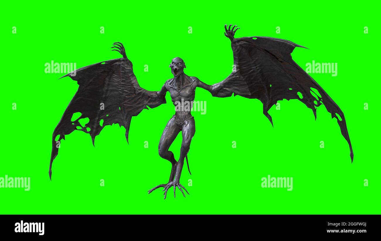Mythical Vampire monster on chromakey background 3d render Stock Photo ...
