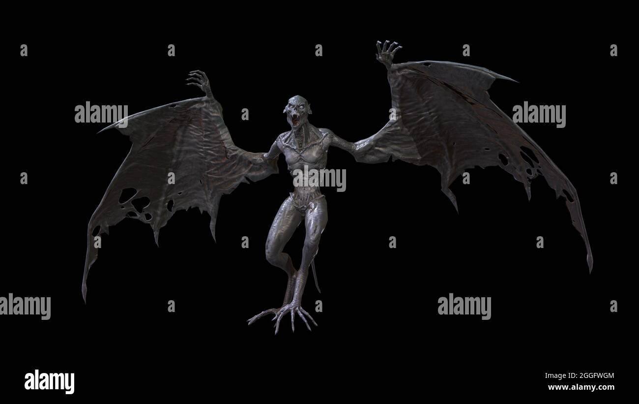 Mythical Vampire monster on chromakey background 3d render Stock Photo ...