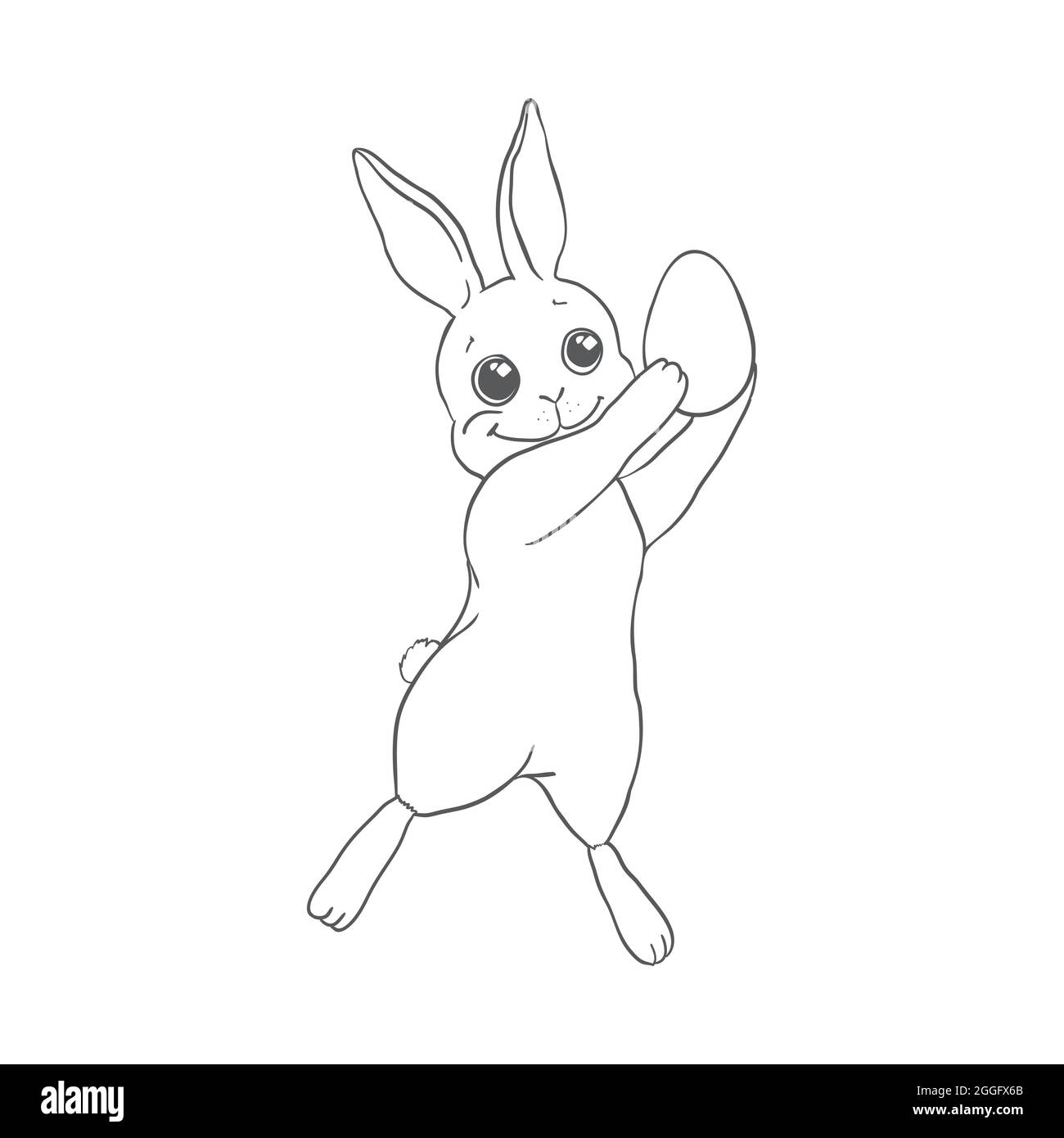 Rabbit close-up sketch, contour on a white background looks like ...