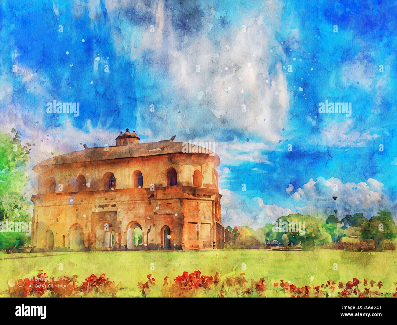 Rang ghar or Rong Ghor of assam. Rang ghar is a two-storeyed building ...