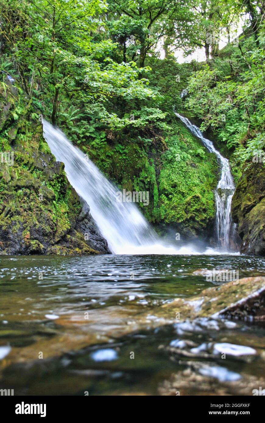 waterfall in National Park Snowdonia Stock Photo - Alamy