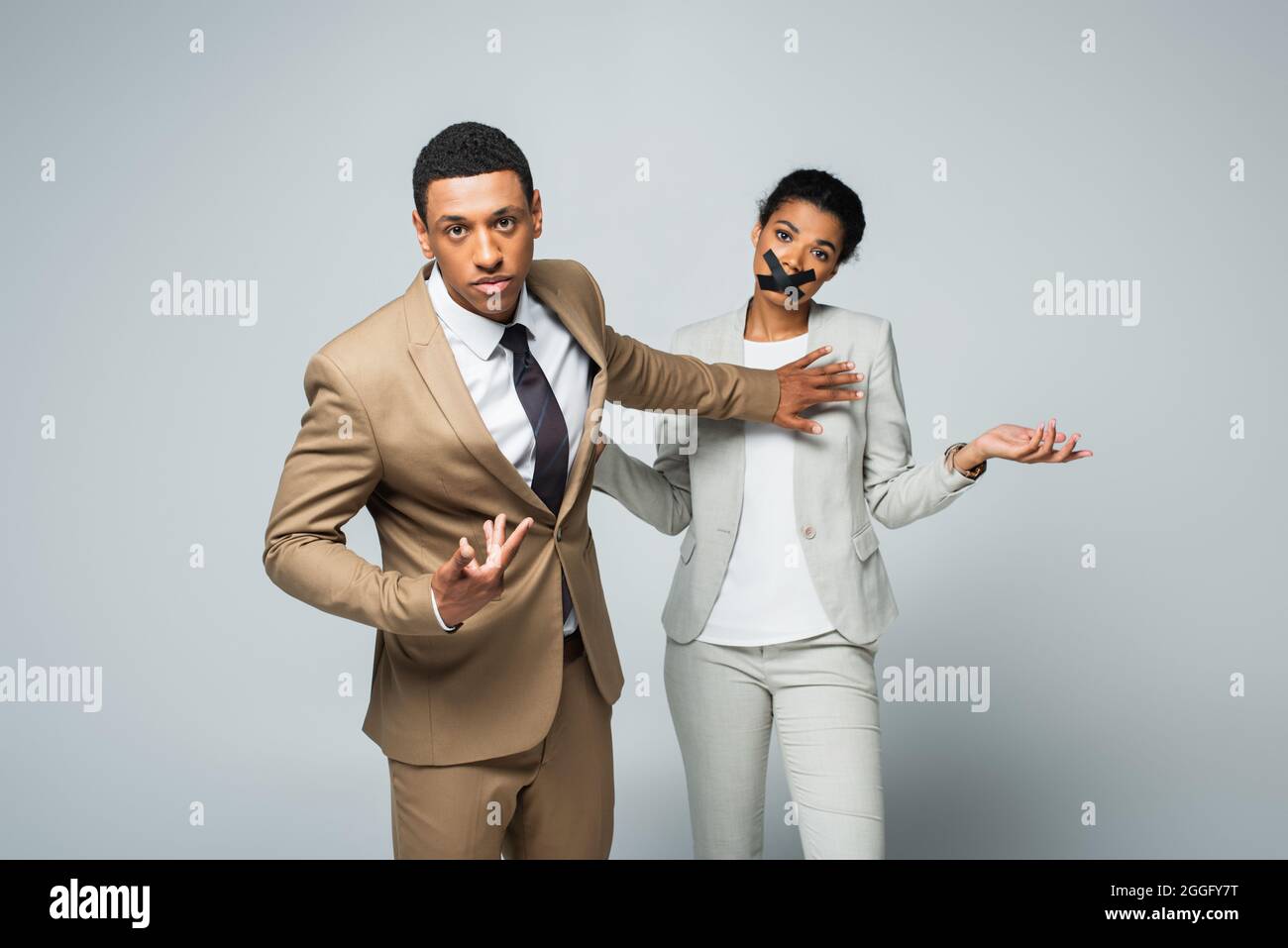 arrogant african american businessman pointing at himself and pushing ...