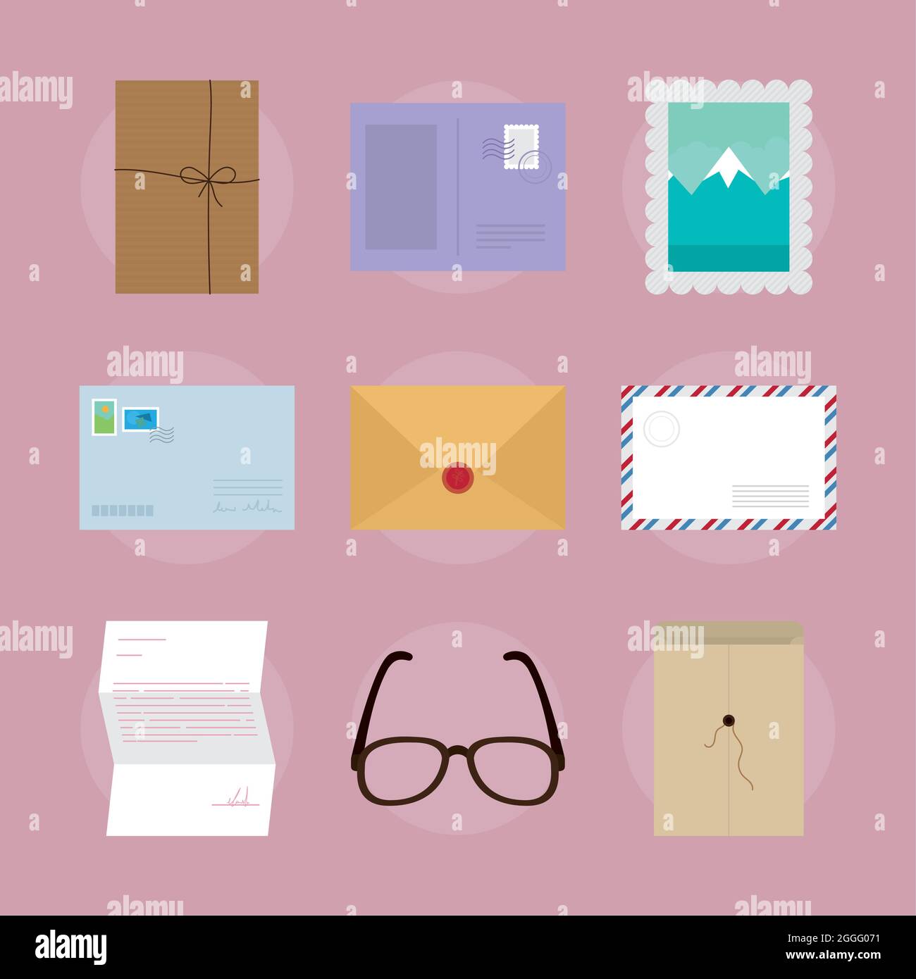envelopes and post icon set Stock Vector Image & Art - Alamy