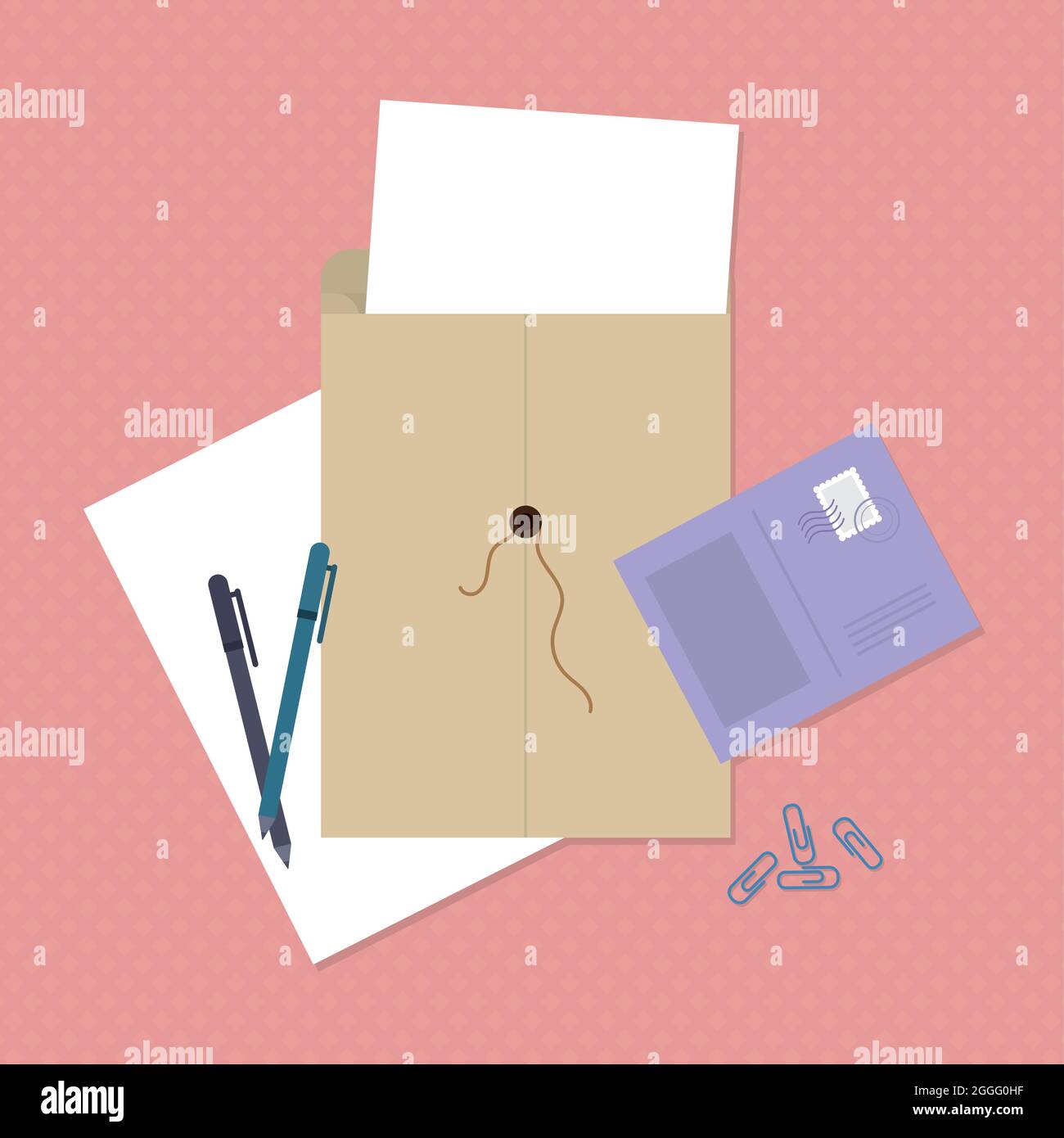 string envelope illustration with post card Stock Vector Image & Art ...