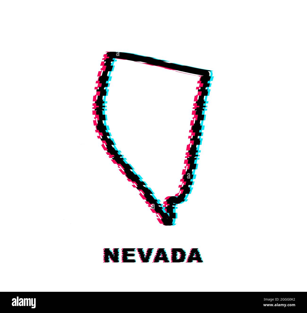Nevada state map outline glitch icon. Vector illustration Stock Vector ...