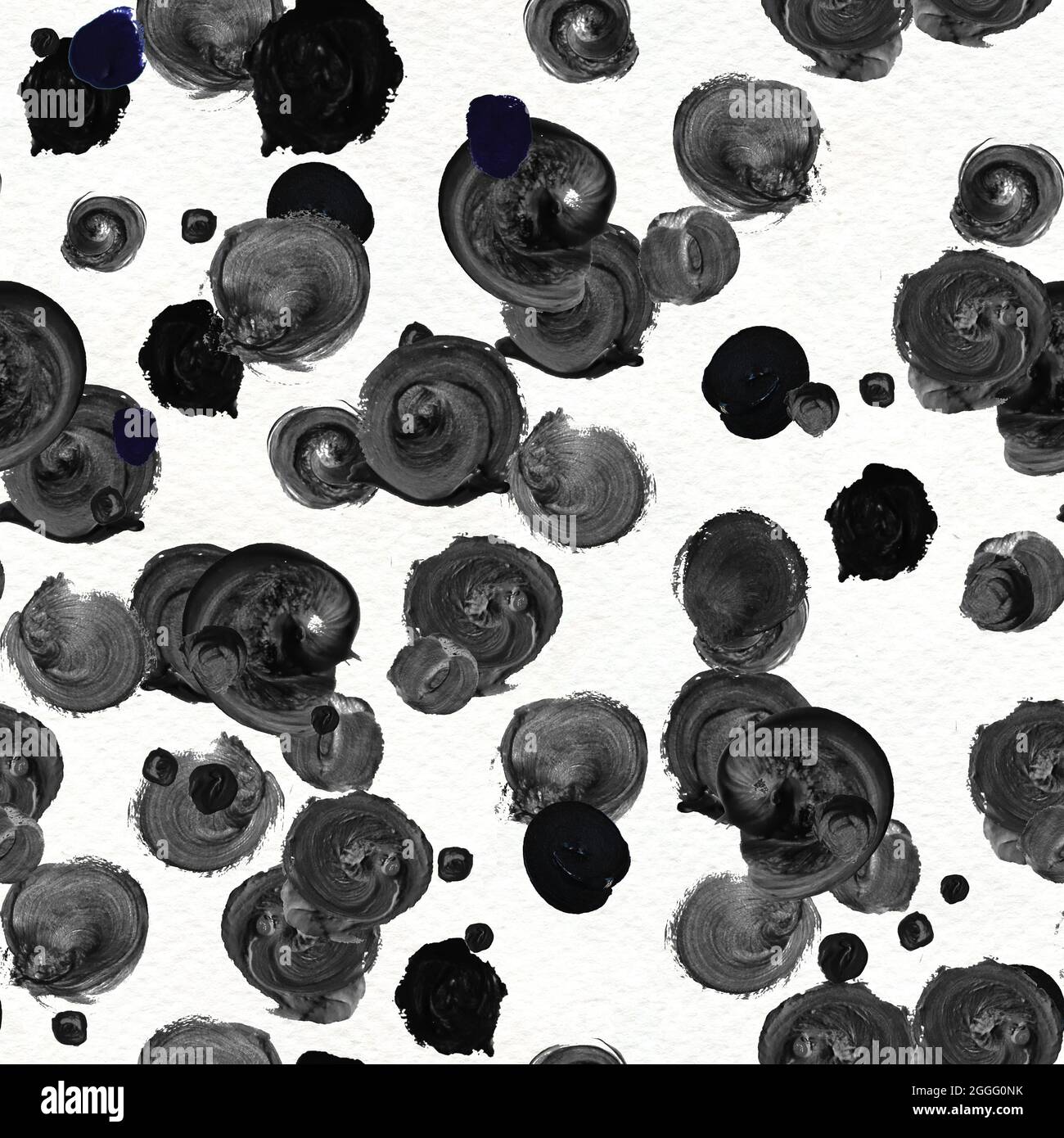 Hand drawn seamless pattern. Abstract background with round brush ...