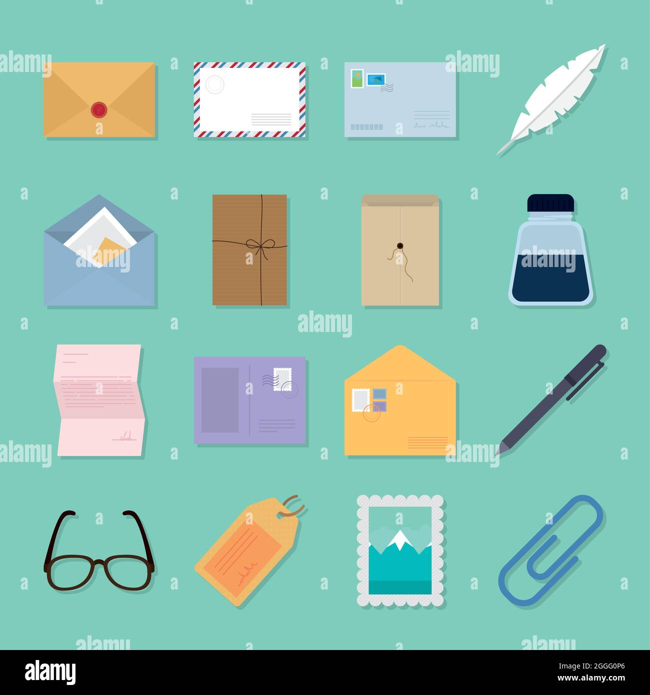 postal and post icon set Stock Vector Image & Art - Alamy