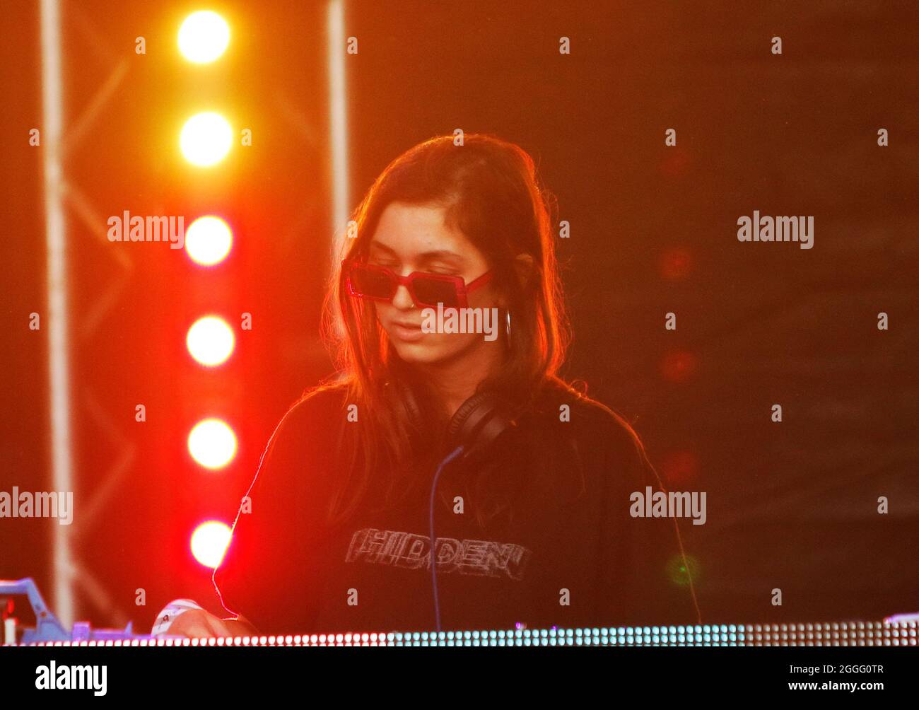 London UK 30th August 2021 - Chloe Robinson performance at All Points ...