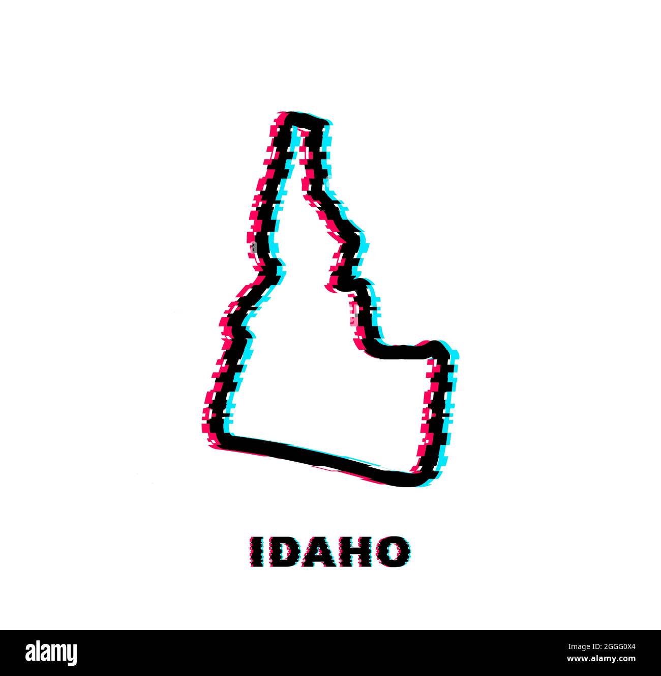 Glitch icon map showing the state of Idaho from the united state of ...