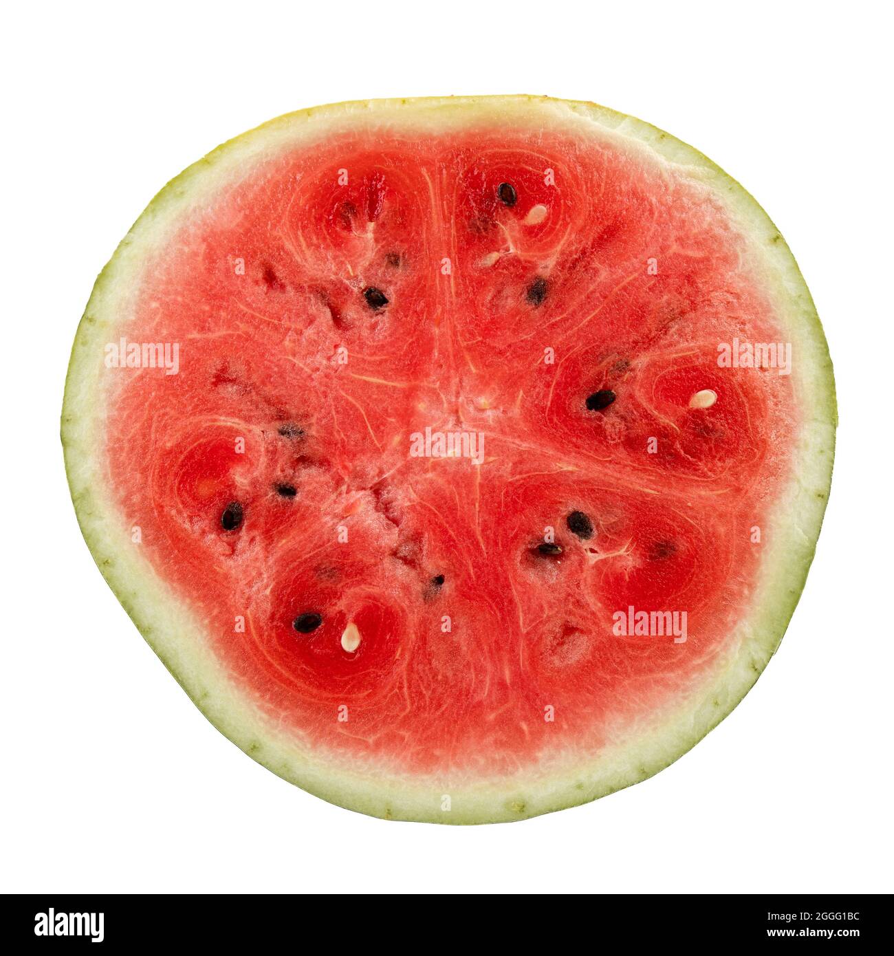 half of fresh watermelon isolated on white background, top view Stock ...