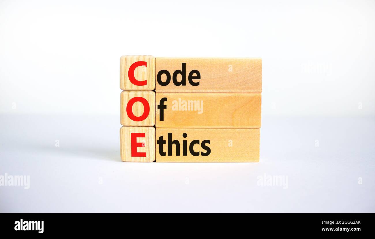 COE, Code of ethics symbol. Concept words 'COE, Code of ethics' on ...