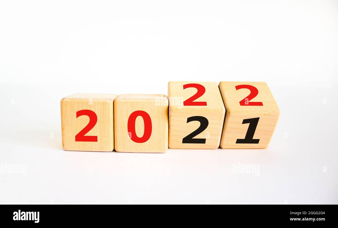 2022 happy new year symbol. Turned a cube, symbolize the change from ...