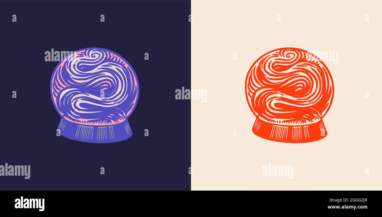 Magic crystal ball in the hands of a fortune teller. Soothsayer or ...