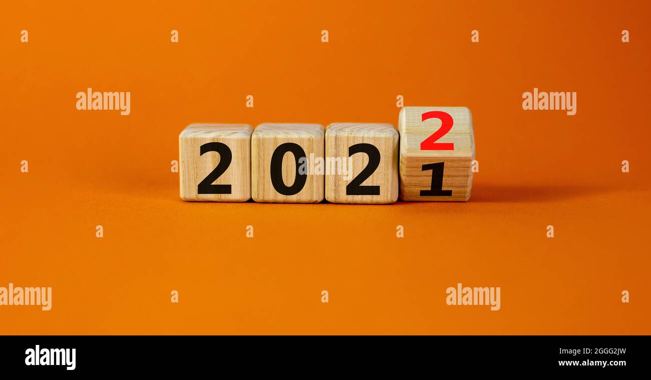 2022 happy new year symbol. Turned a cube, symbolize the change from ...