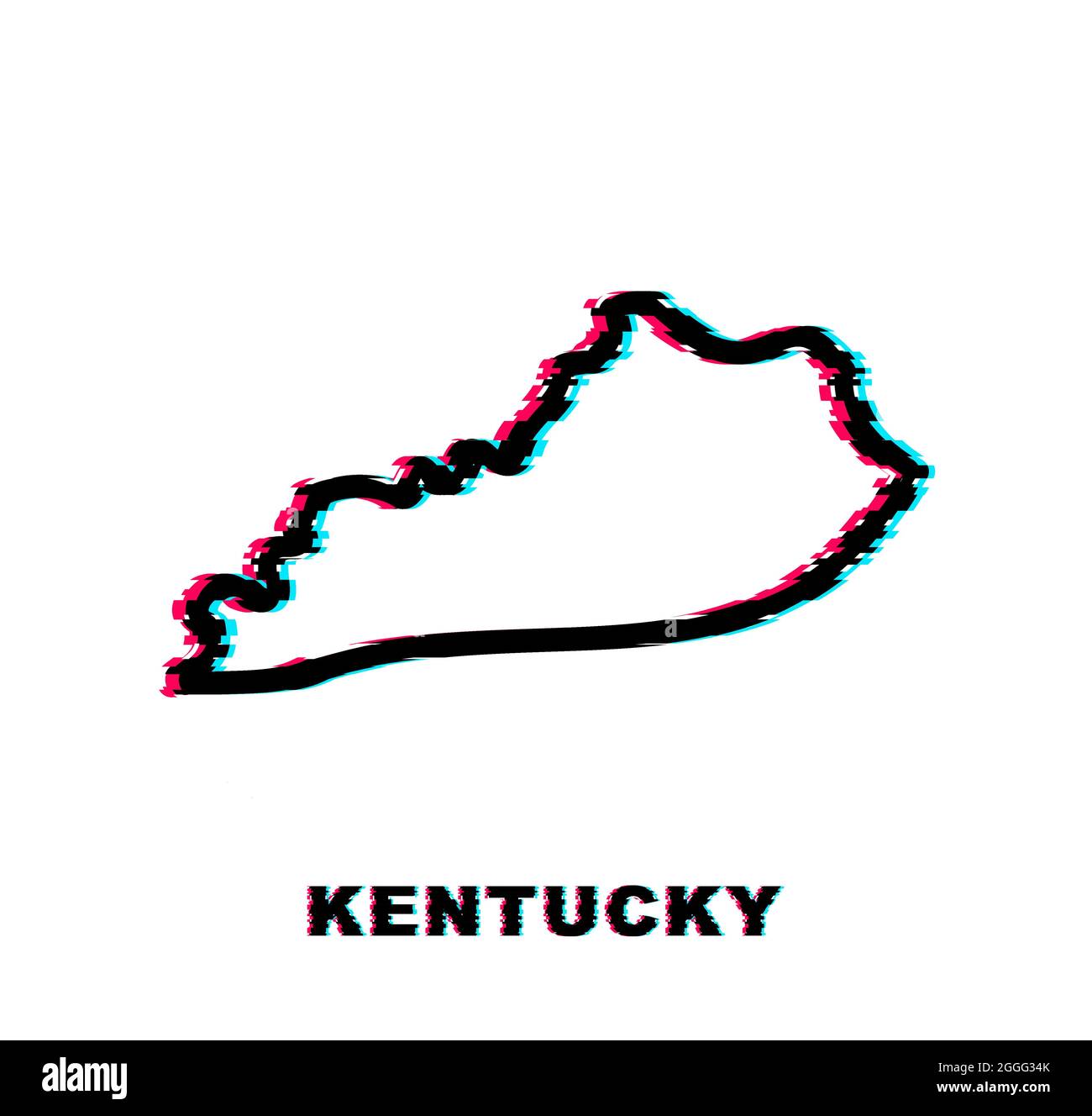 Glitch icon map of the state of Kentucky from the united state of ...