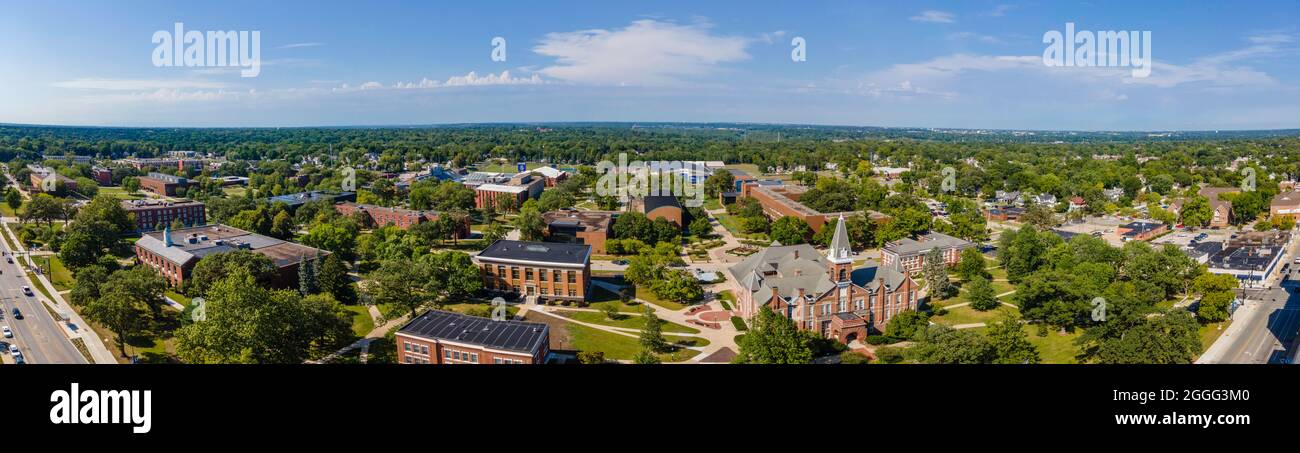 Aerial photograph of Drake University, a liberal arts university in Des ...