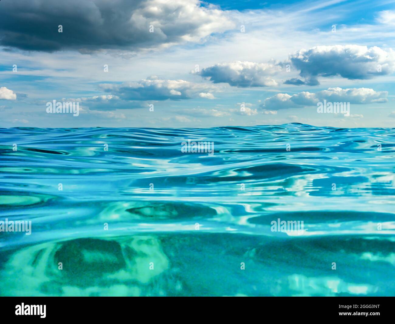 Shot of the water and the clouds creating a beautiful contrast in ...