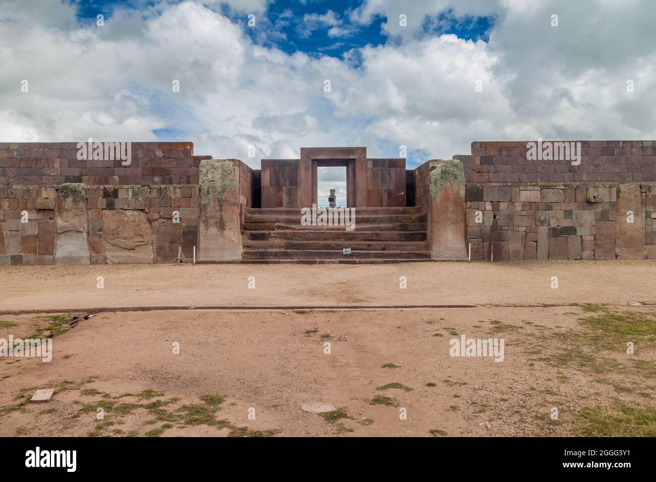 Ruins of Tiwanaku, Bolivia. Tiwanaku is an ancient city near the Lake ...