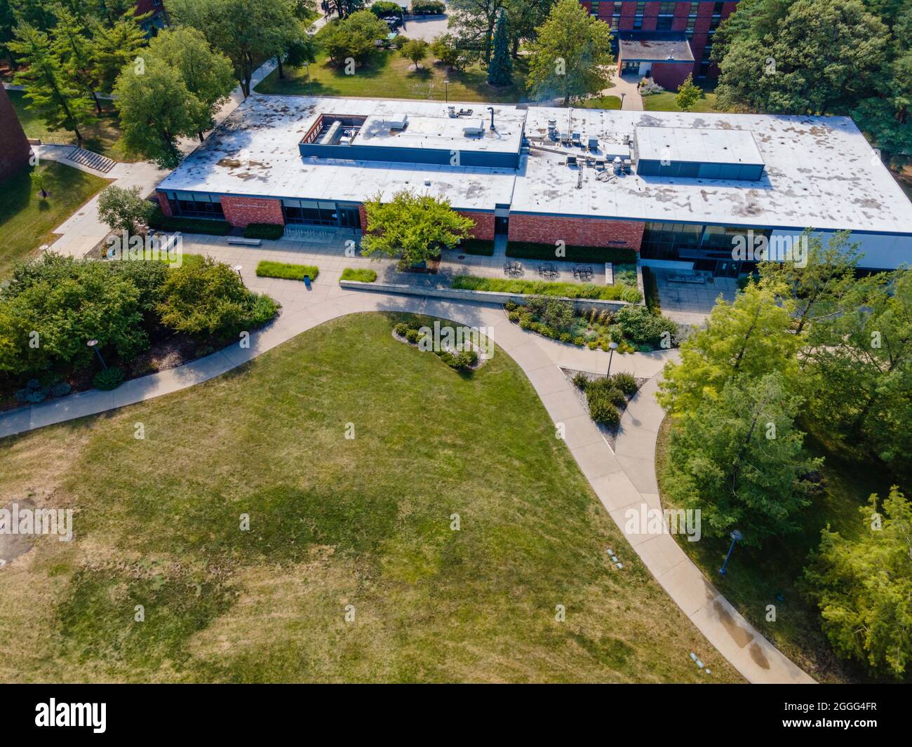 Aerial photograph of Drake University, a liberal arts university in Des ...