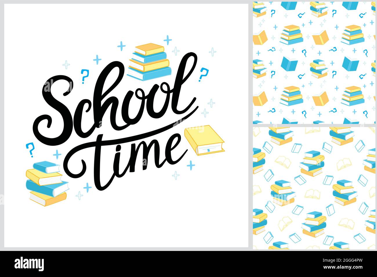 seamless pattern books vector in a flat style. Study and knowledge ...