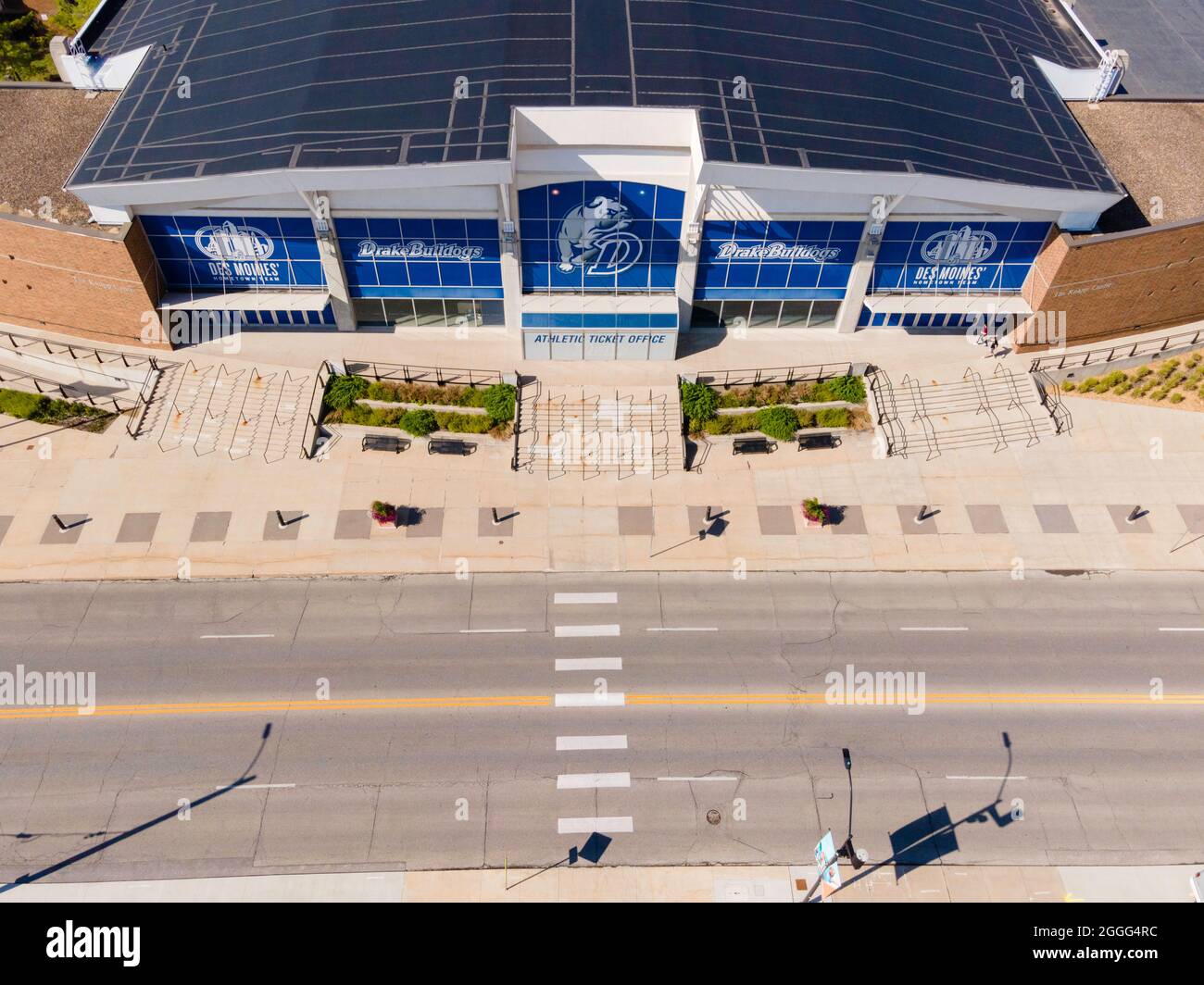 Aerial photograph of Drake University, a liberal arts university in Des ...