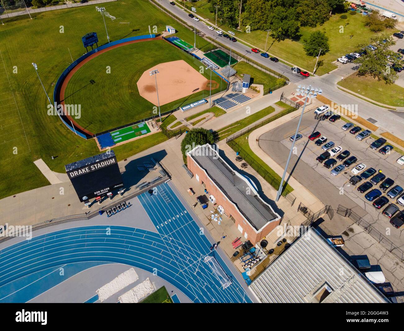 Aerial photograph of Drake University, a liberal arts university in Des ...