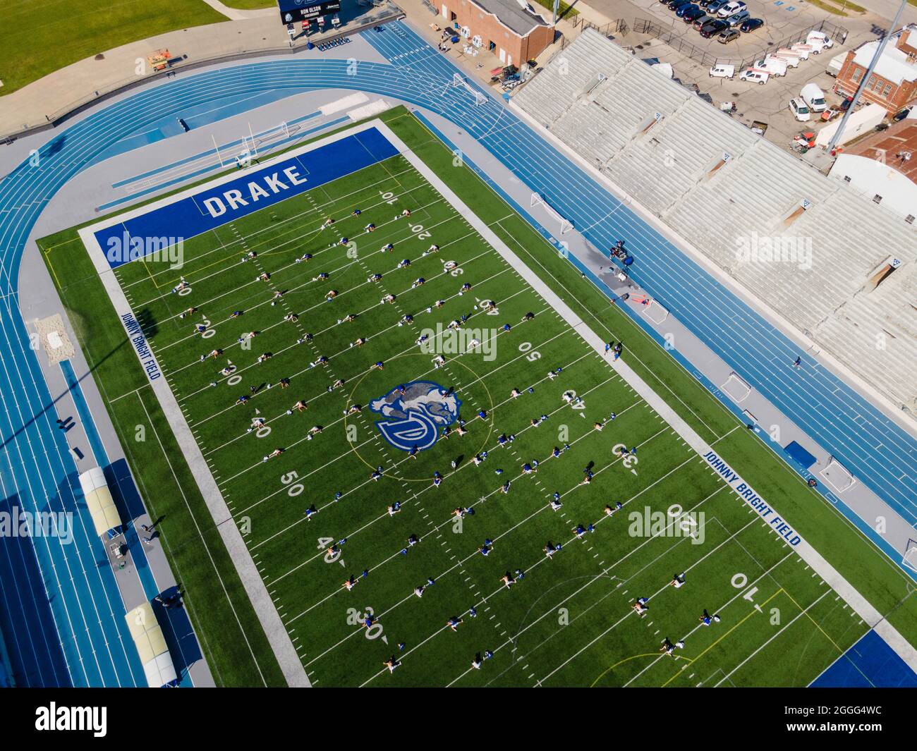 Aerial photograph of Drake University, a liberal arts university in Des ...