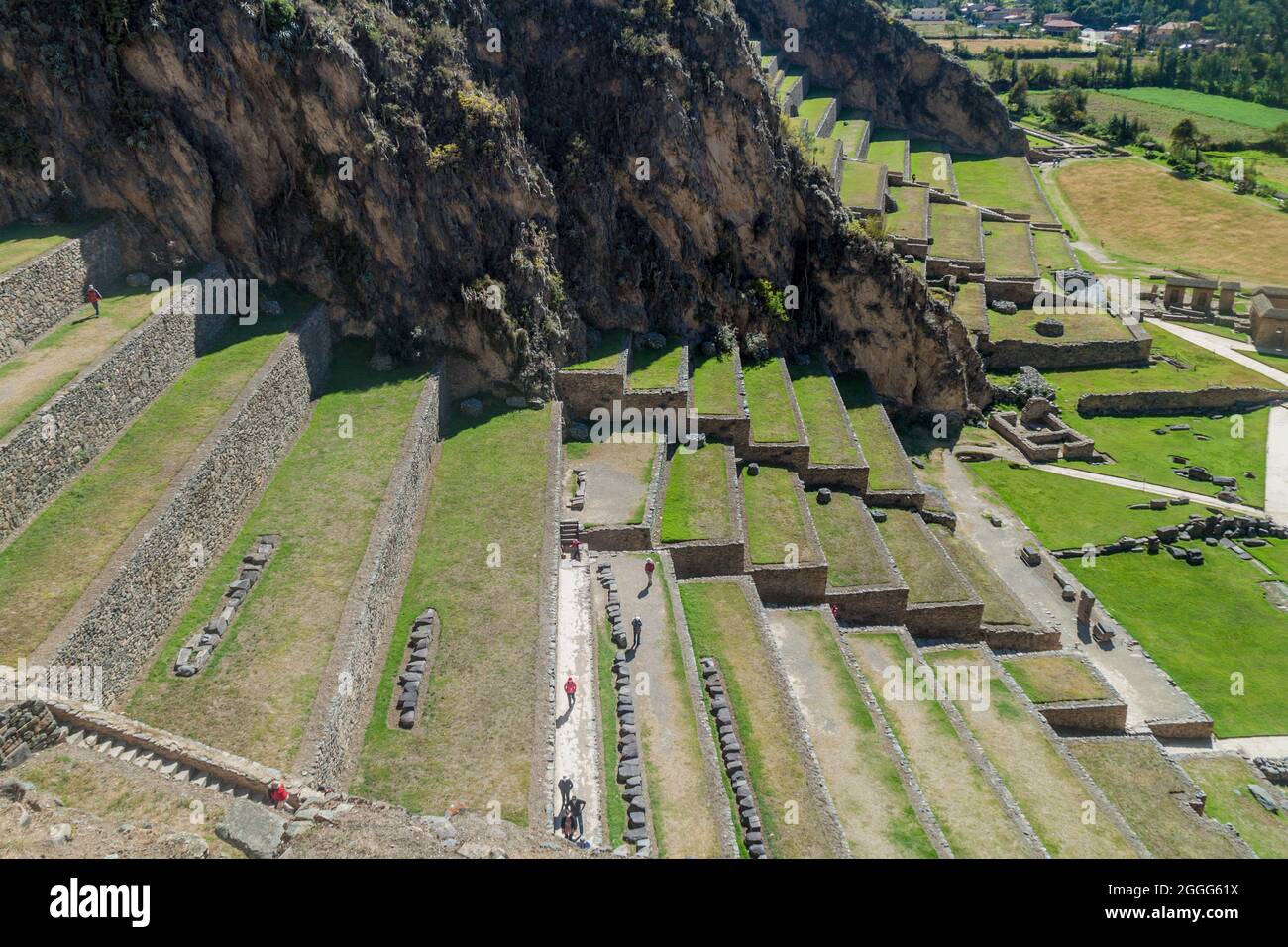 Agricultural terraces of Inca ruins of Ollantaytambo, Sacred Valley of ...