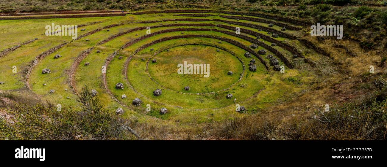 Agricultural terracing of Moray, Sacred Valley, Peru Stock Photo - Alamy
