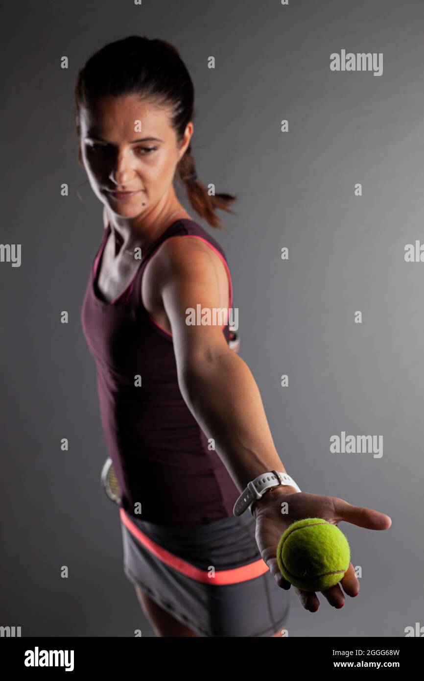 Ball female tennis player professional tennis player tennis racquet hi ...