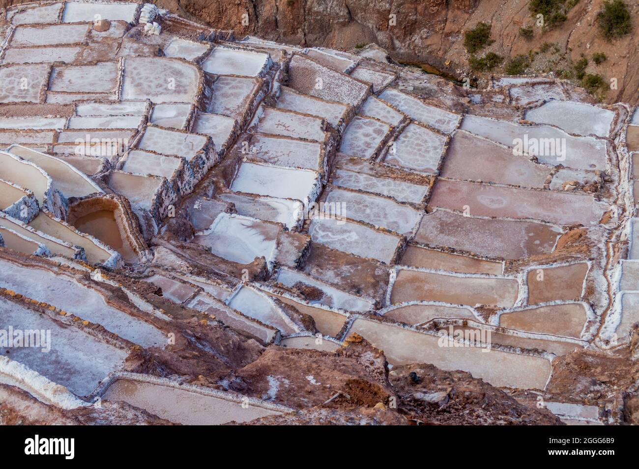 Salinas (Salt extraction pans) in Sacred Valley of Incas, Peru Stock ...