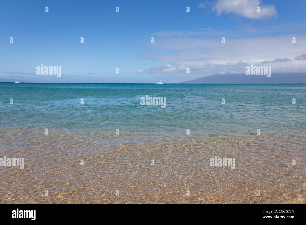 Wave on sand close up in tropical beach. Ocean water background Stock ...