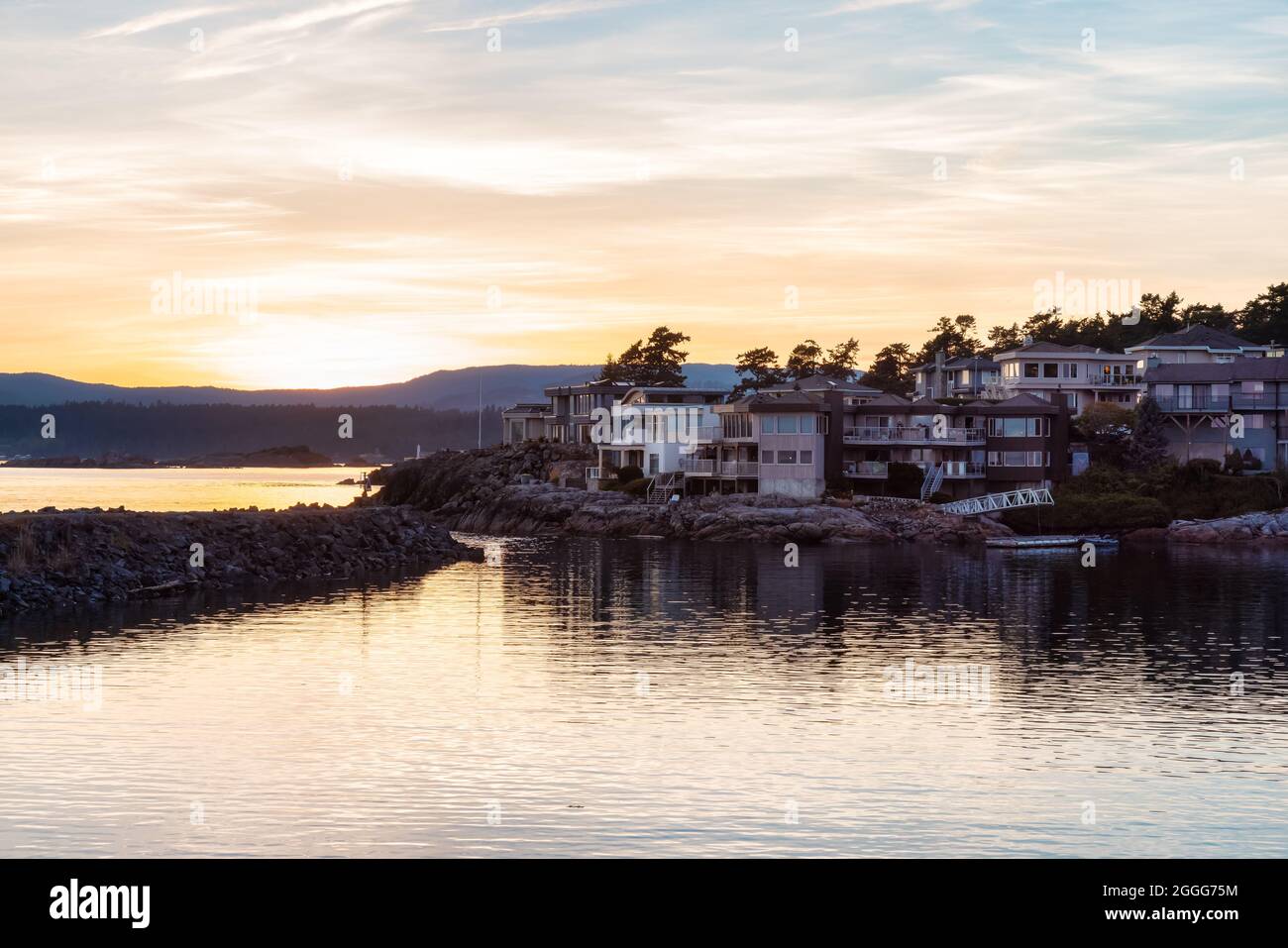 Scenic View of the residential homes on the West Pacific Ocean Coast ...