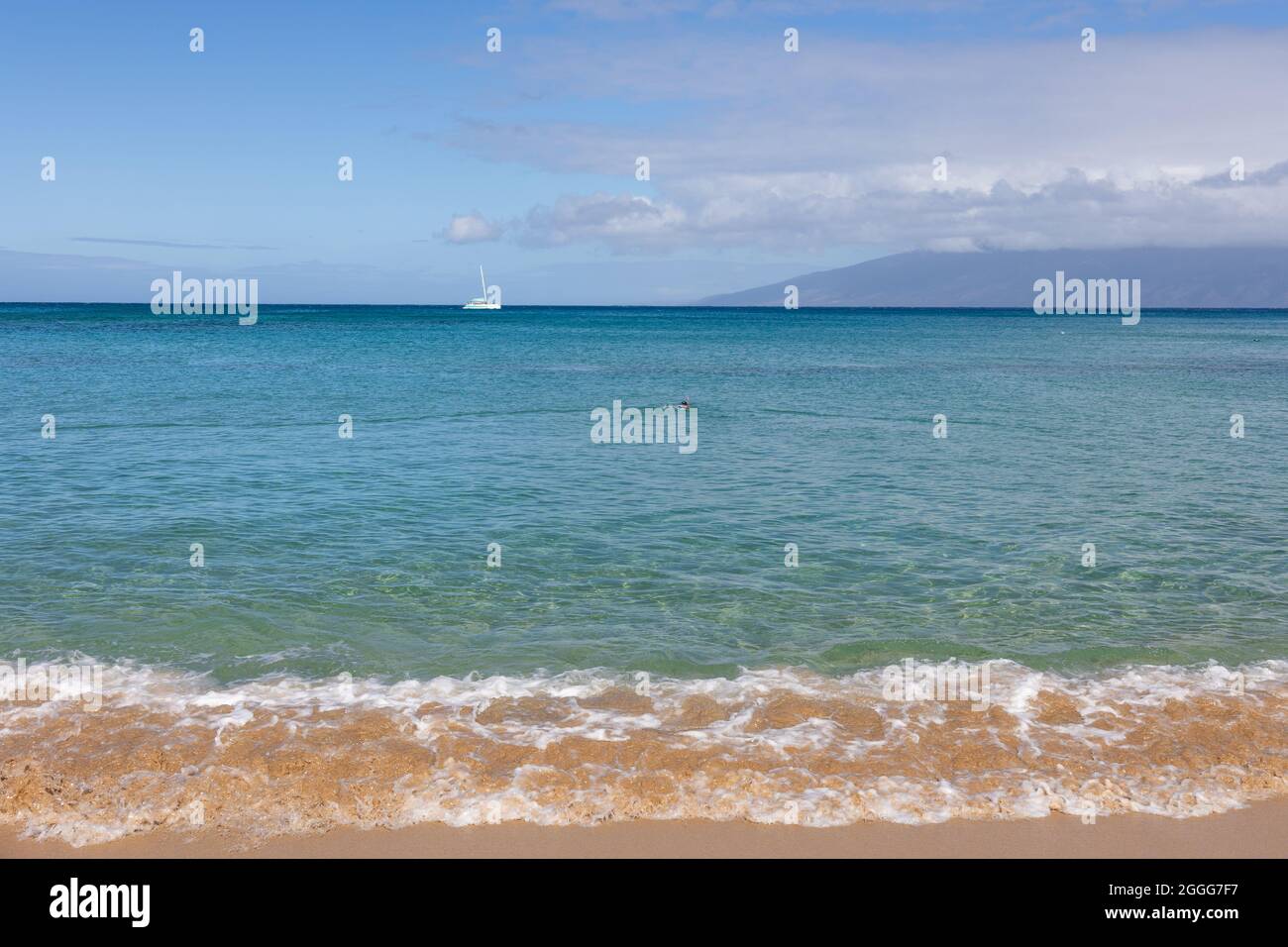 Wave on sand close up in tropical beach. Ocean water background Stock ...